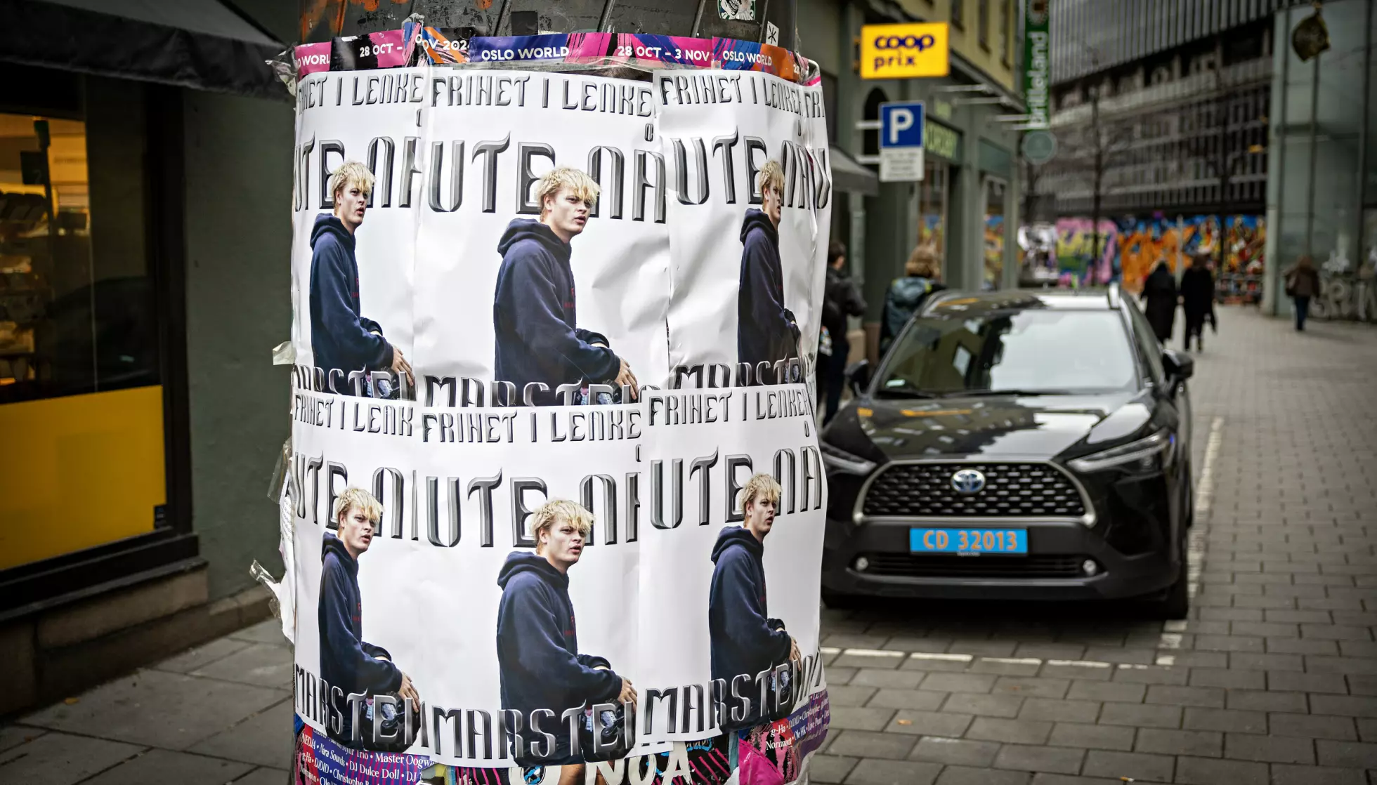 Frihet i lenker: Hang opp plakater av Marius Borg Høiby: Må betale ...