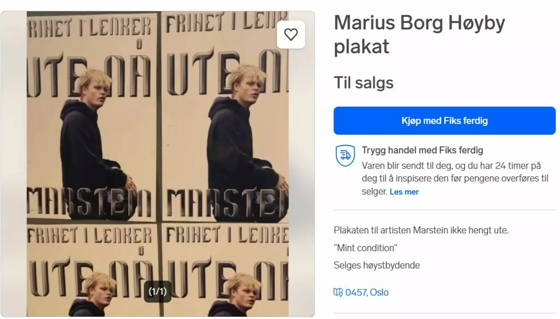 Frihet i lenker: Hang opp plakater av Marius Borg Høiby: Må betale ...